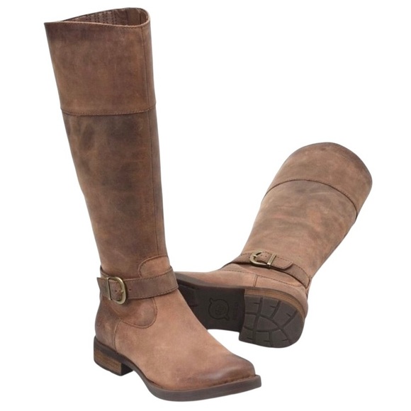 Shoes | Born Brown Leather Kneehigh Riding Boots New | Poshmark
